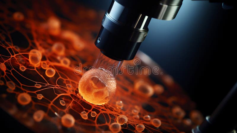 Microscope Macro View of Particles. Generative Ai Stock Illustration ...