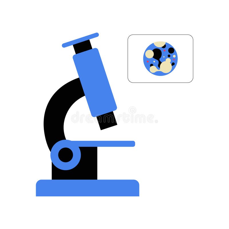 Microscope with Scientific Observation in Flat Vector Illustration ...