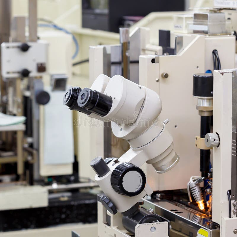 Digital Camera Microscope in Experiment Science Laboratory Stock Photo ...