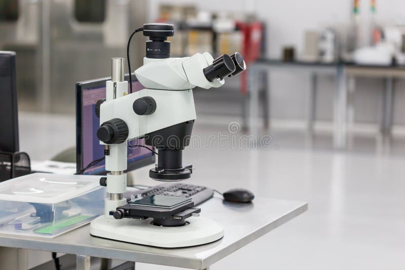 Microscope for Manufacturing Stock Image - Image of analyzing ...