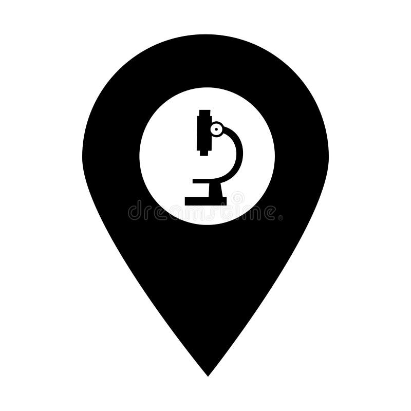 Microscope Map Pin Pointer Icon. Element of Map Point for Mobile Concept and Web Apps Stock ...