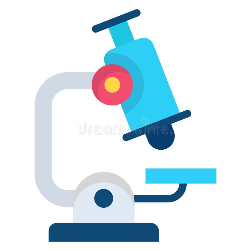 Microscope, Medical Equipment Flat Icon Stock Vector - Illustration of technology, scientific ...