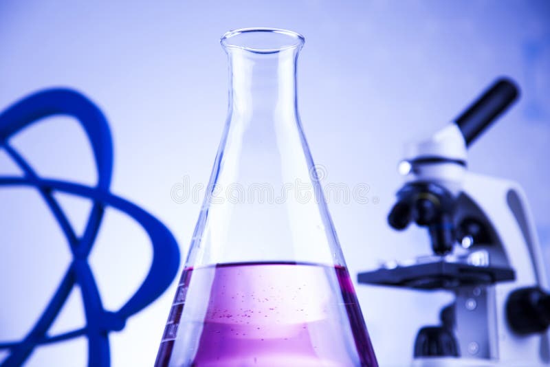 Microscope in Medical Laboratory Glassware Stock Photo - Image of ...
