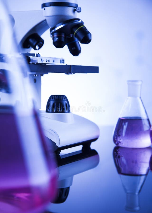 Microscope in Medical Laboratory, Research and Experiment Stock Photo ...