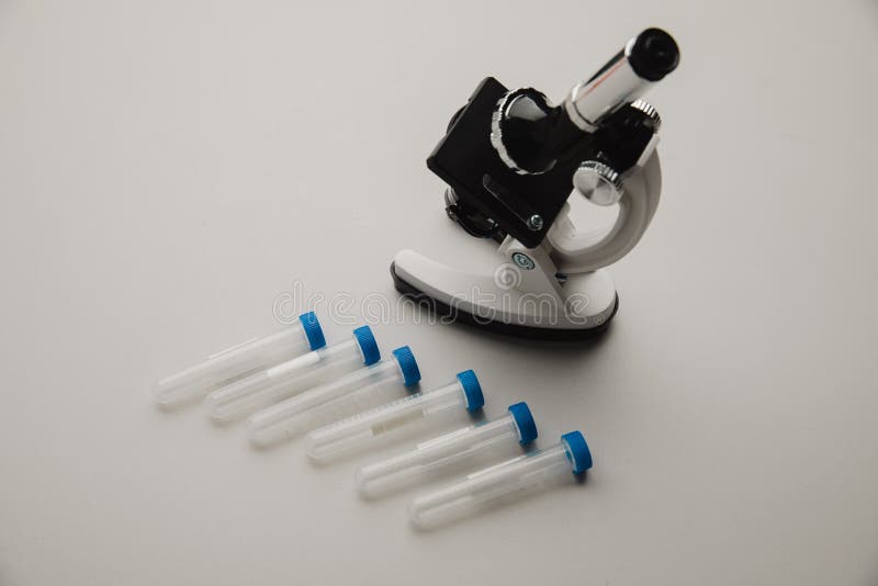 Microscope Medical Reserch. Blood Sample for Analysis Stock Image ...