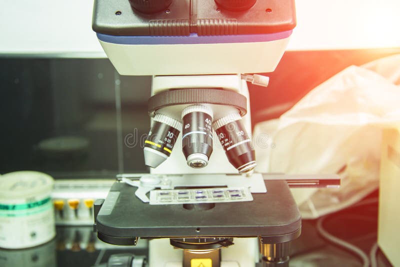 Microscope for Medical Sample in Labalotomy Room Selective Focus Stock ...