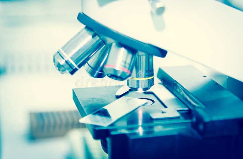 Microscope Medical Technology. Stock Image - Image of microscope, hands ...