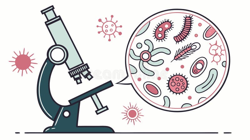Microscope and Microorganisms, Science and Biology Graphic, Research ...