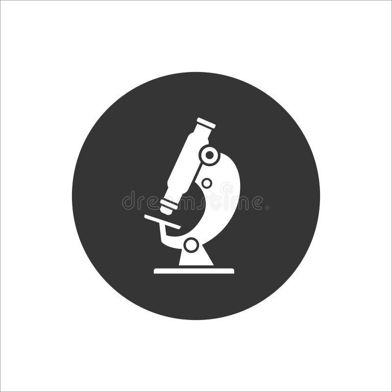 Microscope in Modern Flat White Icon. Vector Illustration Stock Vector ...