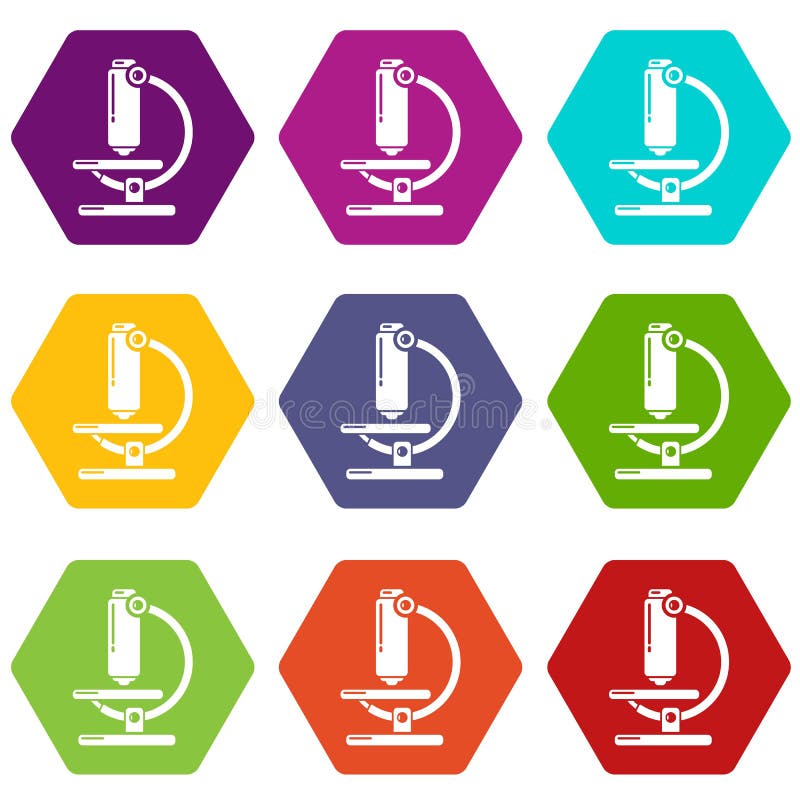 Microscope Modern Icons Set 9 Vector Stock Vector - Illustration of ...