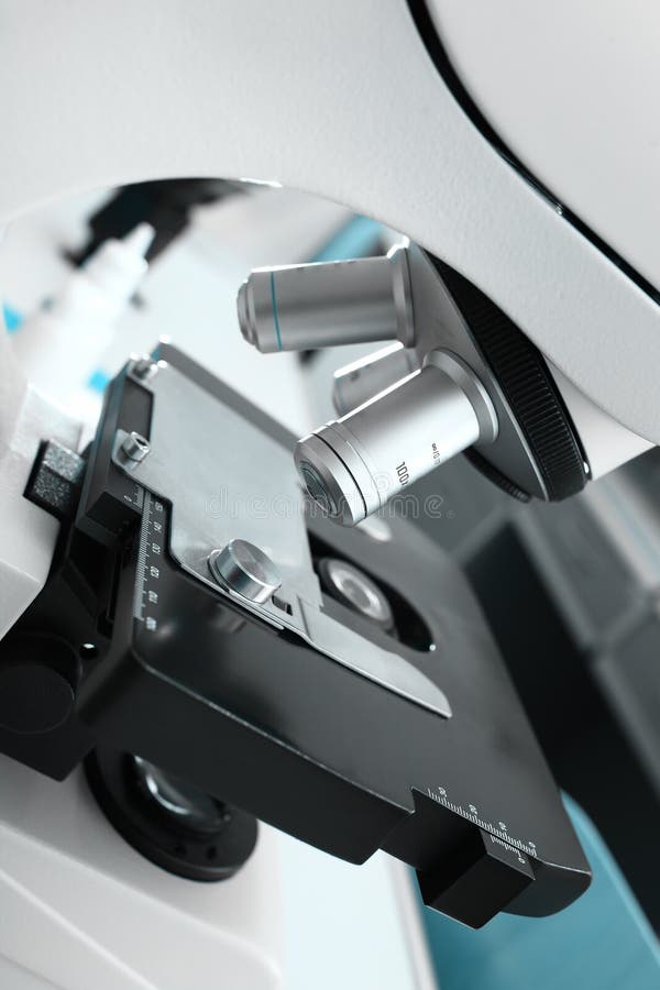 Microscope in the Modern Research Laboratory Stock Photo - Image of ...