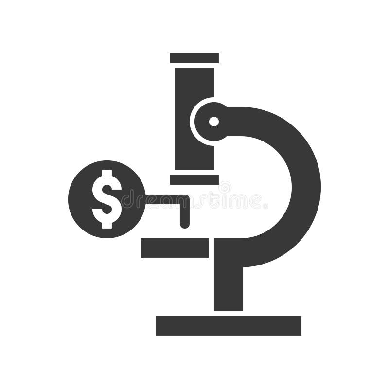 Microscope and Money, Economic Analysis Vector Icon Stock Vector ...