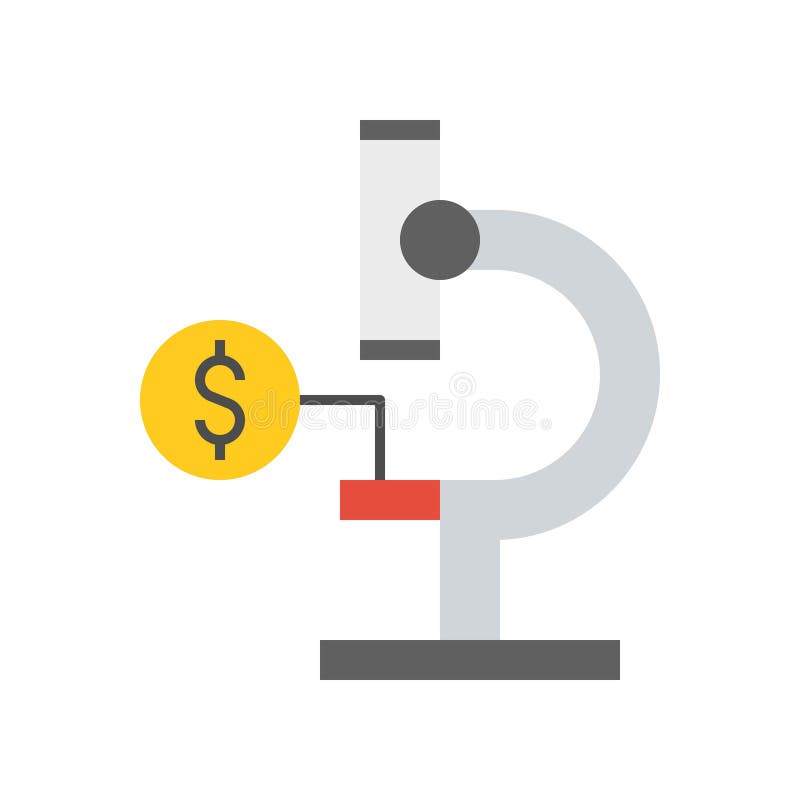 Microscope and Money Vector, Economic Analysis Icon Stock Vector ...