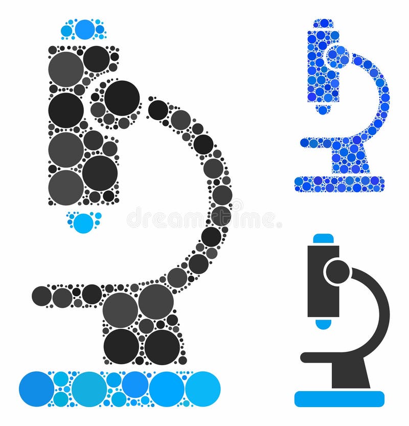 Microscope Mosaic Icon of Circle Dots Stock Illustration - Illustration ...