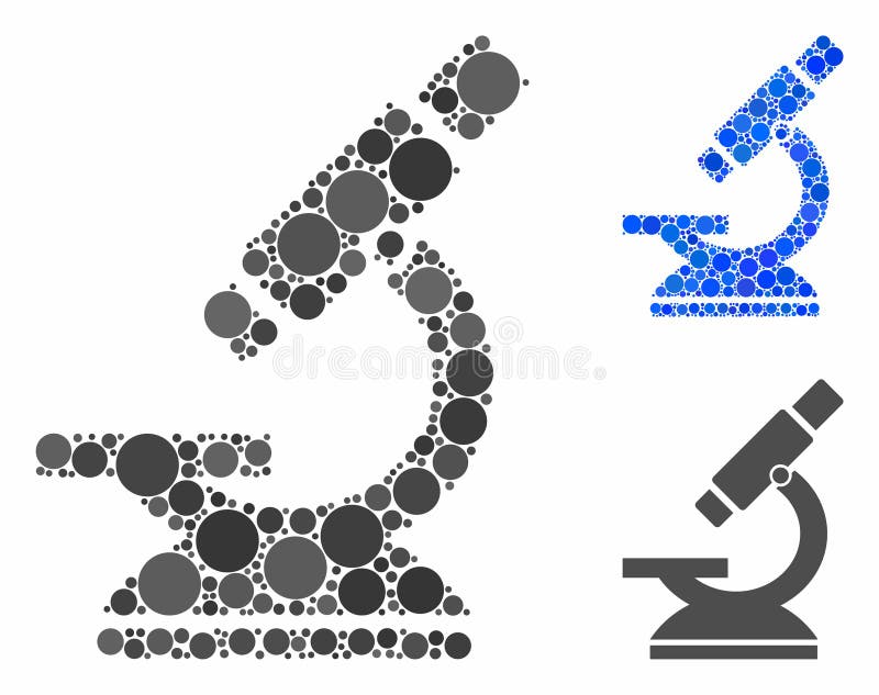 Microscope Mosaic Icon of Round Dots Stock Vector - Illustration of ...
