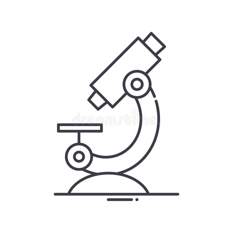 Microscope Object Line Icon, Outline Symbol, Vector Illustration ...