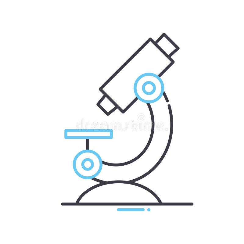 Microscope Object Line Icon, Outline Symbol, Vector Illustration ...