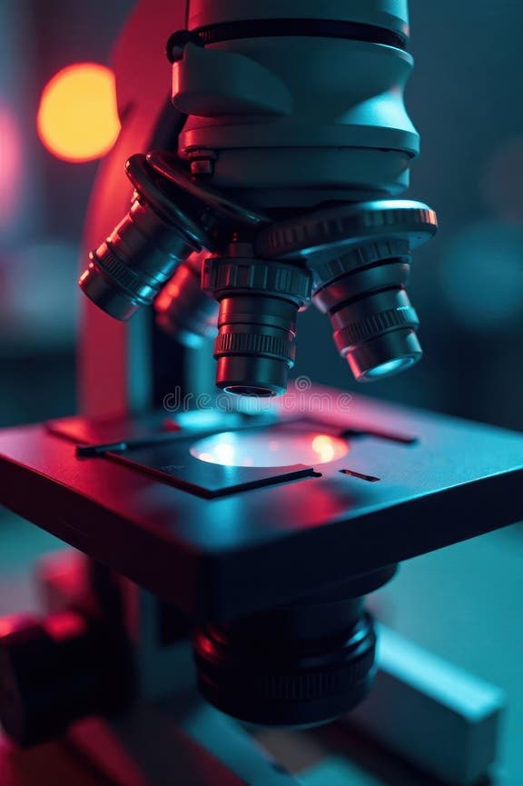 Microscope Objective Lens with High Magnification Depth of Field Shows ...