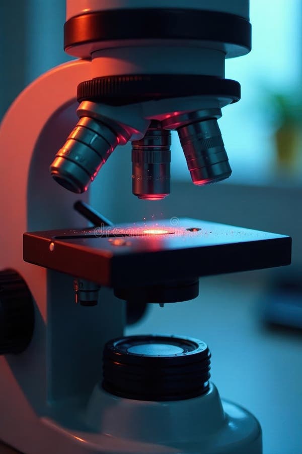 Microscope Objective Lens with High Magnification Depth of Field Shows ...