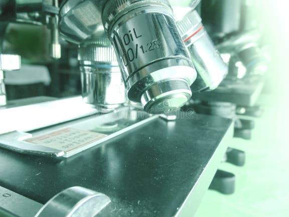 Microscope Objective Lenses and Stage in Macro Stock Photo - Image of ...