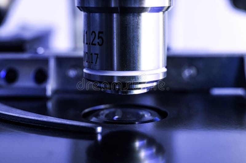 Microscope closeup stock photo. Image of biochemistry - 7140310