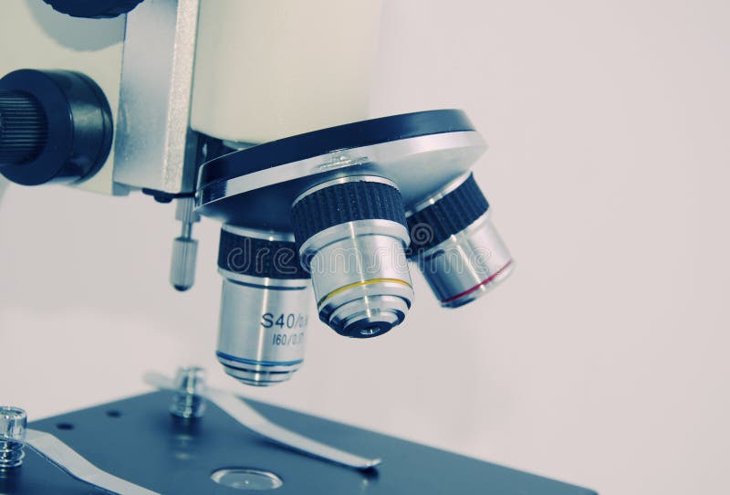 Microscope Objectives (retro) Stock Photo - Image of achromatic, lens ...