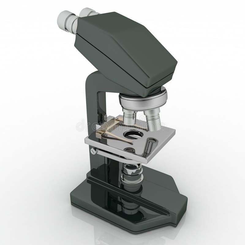 Microscope Avec Une Prise De Sang Sur Une Plaque En Verre Illustration ...
