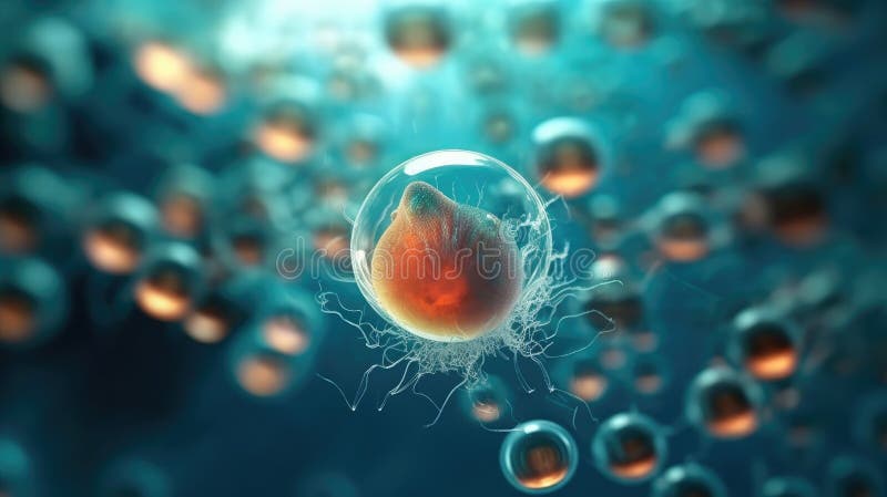 Microscope of Orange Embryo Cell. Stem Cell Research and Treatment ...