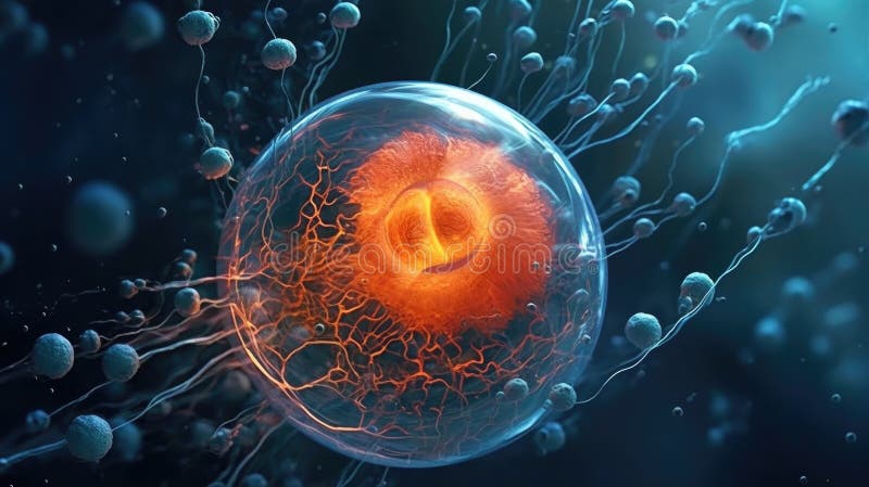 Microscope of Orange Embryo Cell. Stem Cell Research and Treatment ...