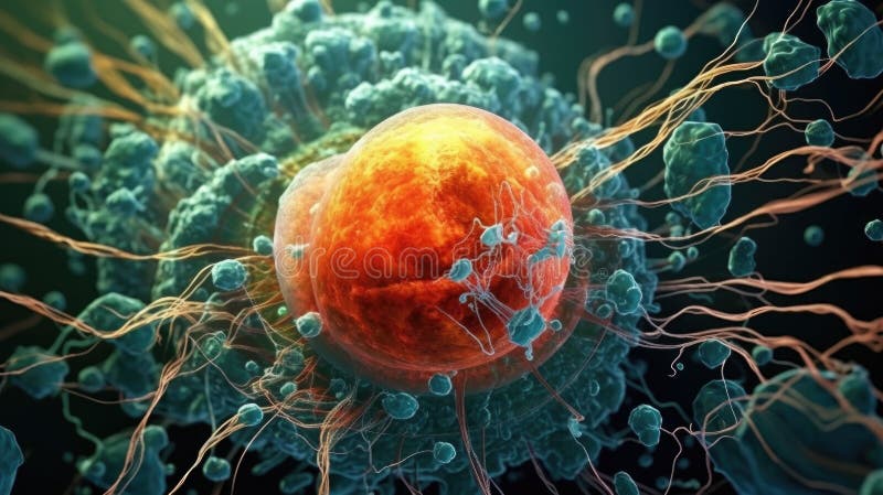 Microscope of Orange Embryo Cell. Stem Cell Research and Treatment ...