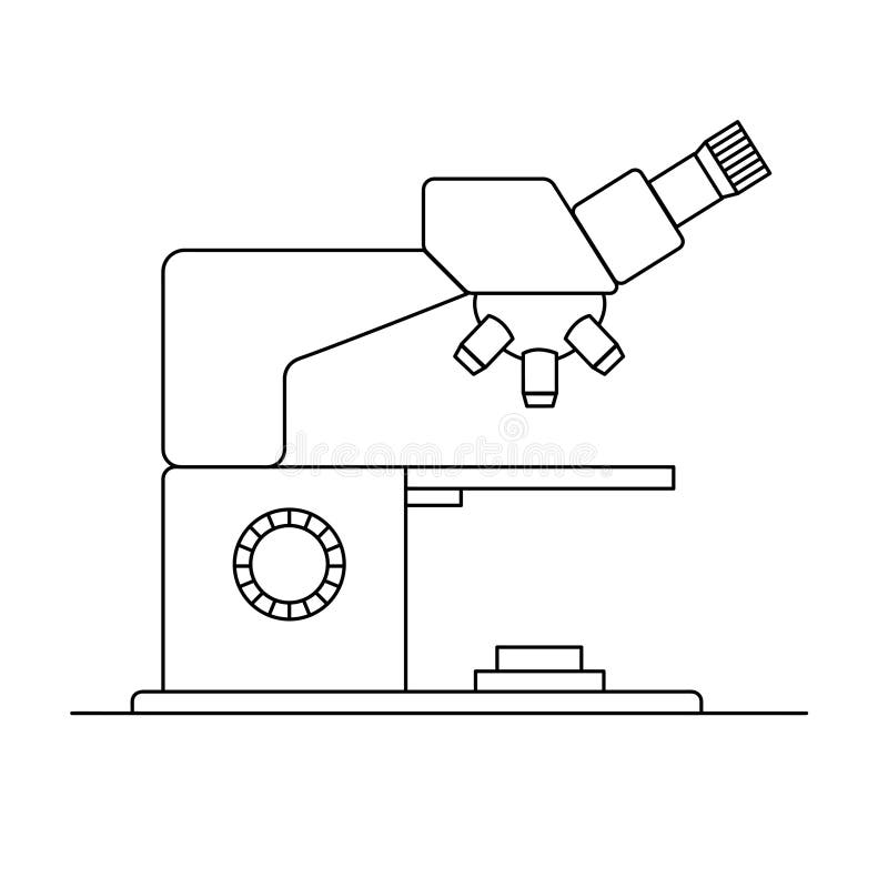 Microscope Outline Icon Isolated on White Stock Photo - Image of ...