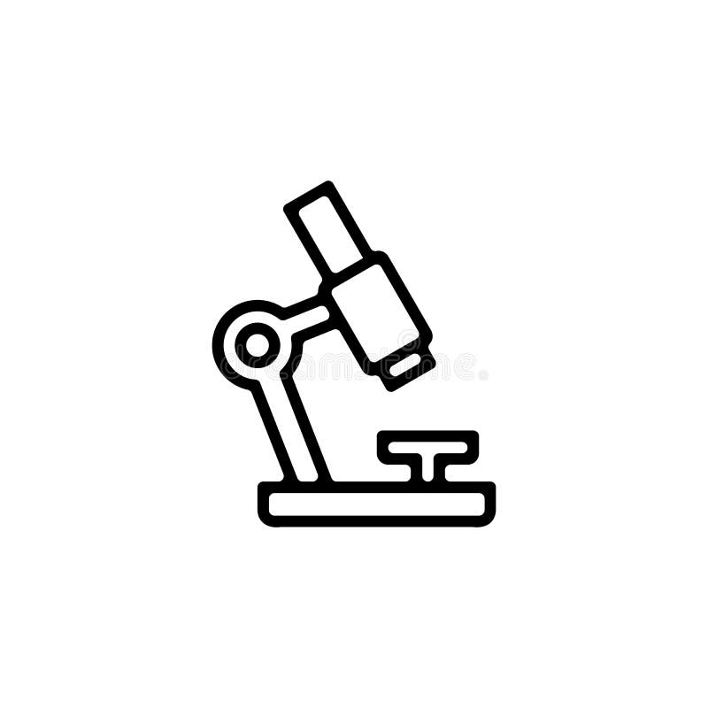 Microscope outline icon stock illustration. Illustration of experiment ...