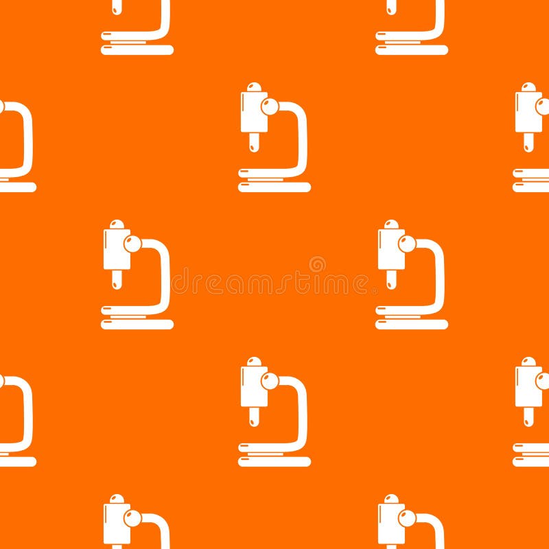 Microscope Pattern Vector Orange Stock Vector - Illustration of lens ...
