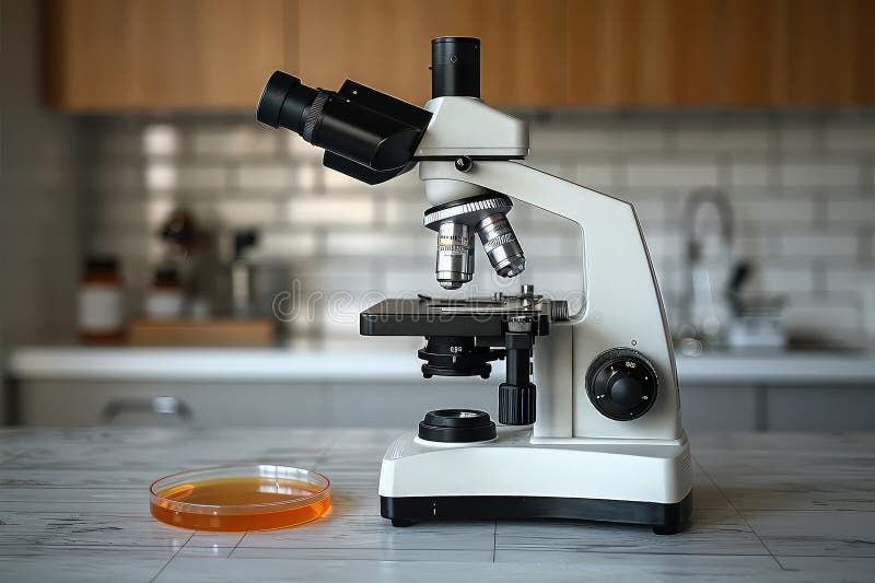 Microscope and Petri Dishes in a Lab. Stock Photo - Image of analyzing ...