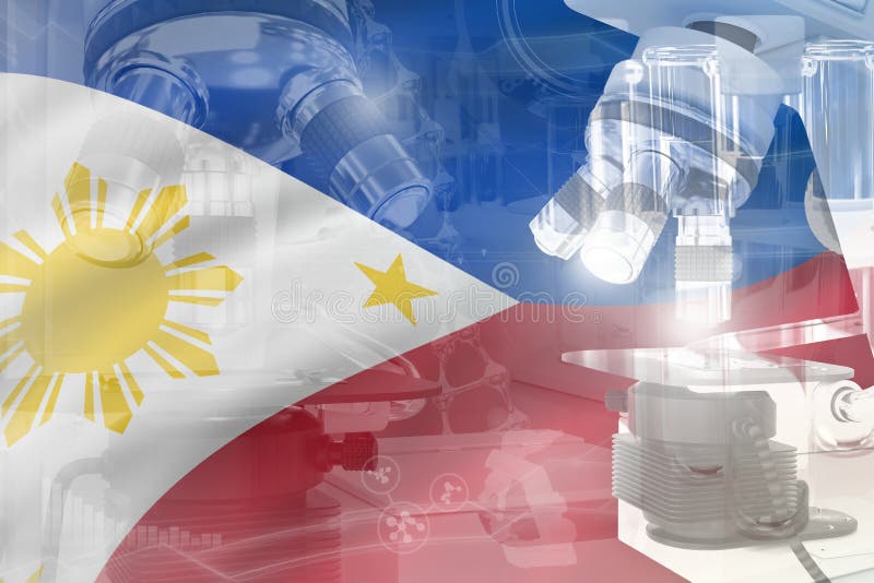 Microscope on Philippines Flag - Science Development Conceptual ...