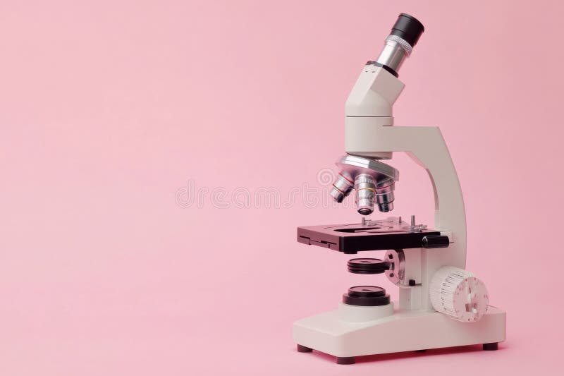 Microscope on a Pink Background Showcasing Laboratory Equipment for ...