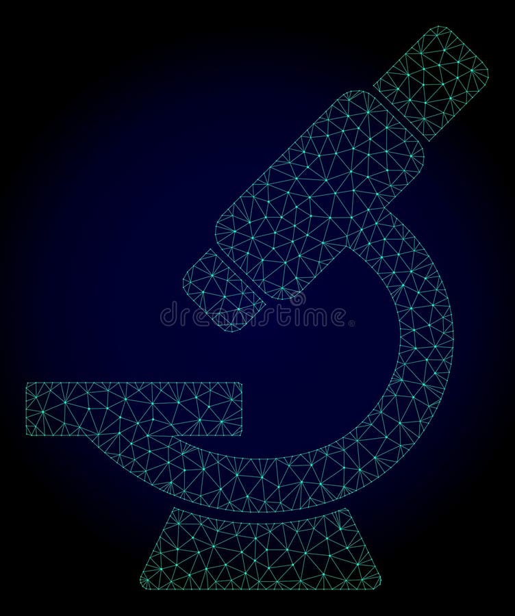 Microscope Polygonal Frame Vector Mesh Illustration Stock Vector