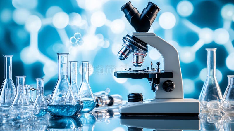 Microscope with Slide in Scientific Laboratory Setting Stock ...