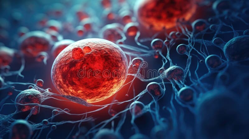 Microscope of Red Embryo Cell. Stem Cell Research and Treatment ...