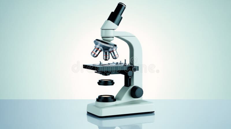 Microscope on Reflective Surface in Laboratory, Scientific Research ...