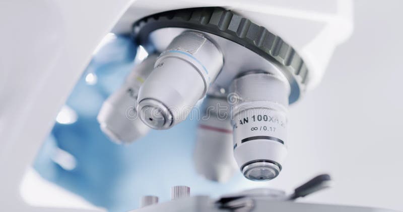 Microscope Research Test in Laboratory Closeup for Medical Science and ...