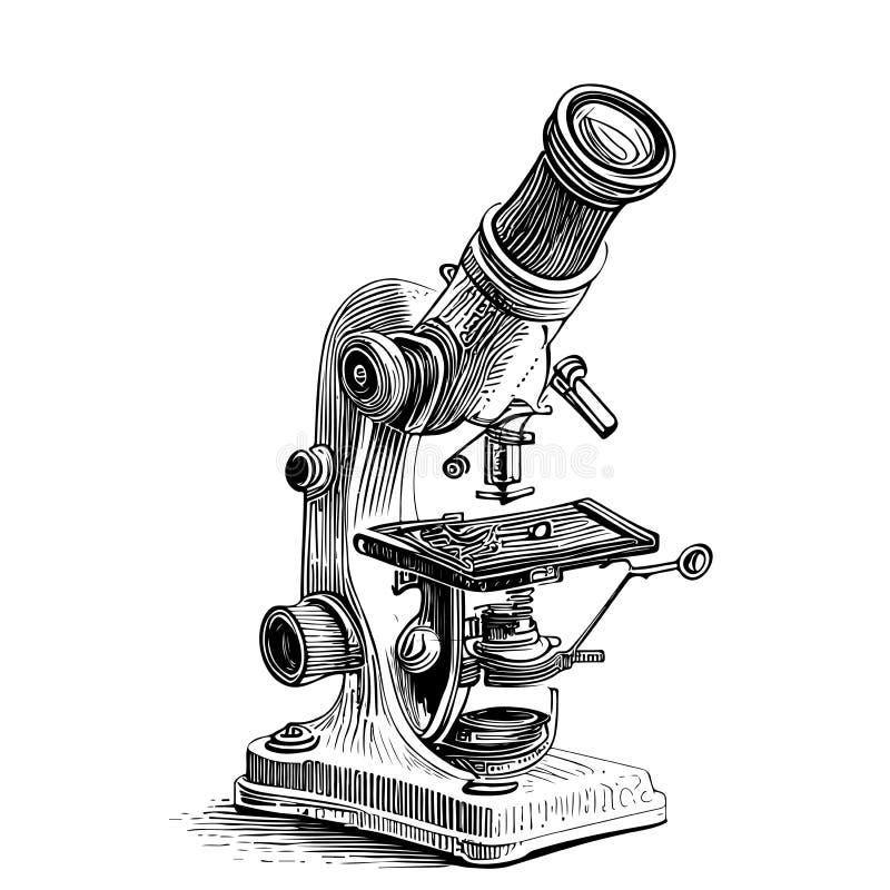 Microscope Hand Drawn Sketch in Doodle Style Vector Illustration Stock ...