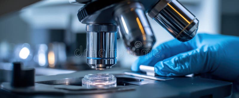 The Microscope Revealing Details of Microscopic Samples in a Laboratory ...