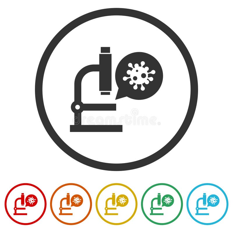 Microscope Ring Icon Isolated on White Background Color Set Stock ...