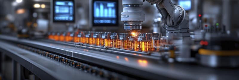 Microscope and Robotic Arm Inspecting Components Closely Stock ...