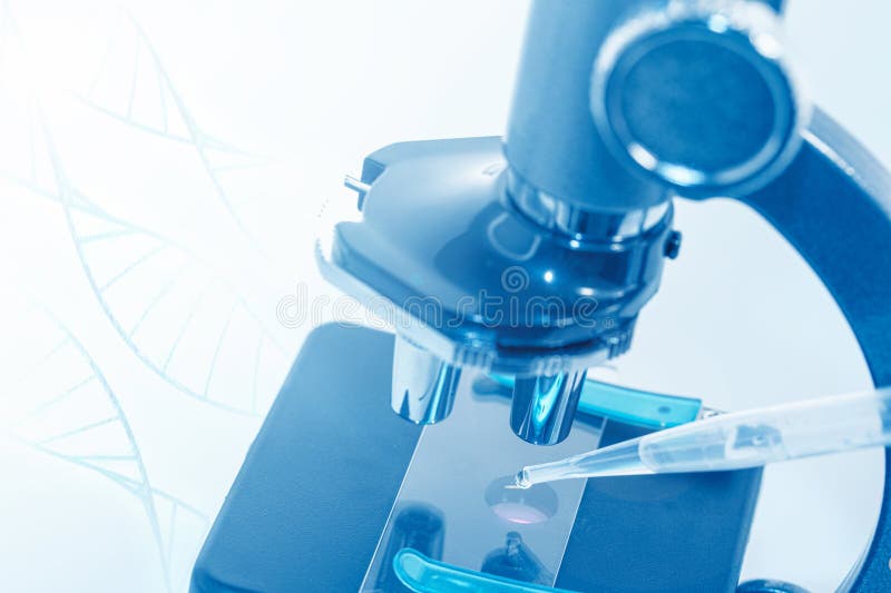 Microscope with sample stock photo. Image of chemistry - 278476430