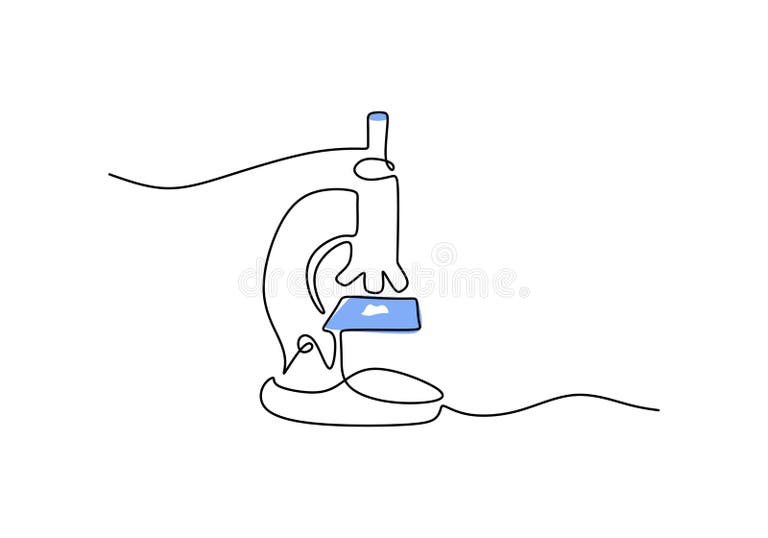 Microscope One Line Drawing Stock Illustrations – 372 Microscope One ...