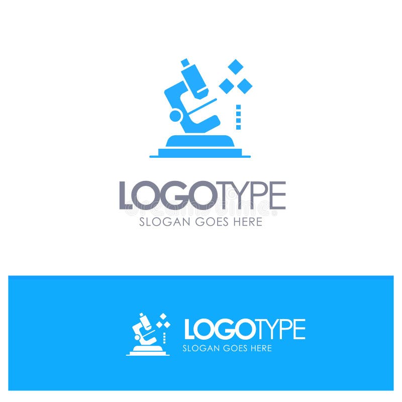 Microscope, Science, Lab, Medical Blue Solid Logo with Place for ...