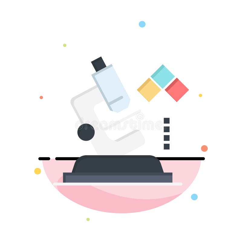 Microscope, Science, Lab, Medical Business Logo Template. Flat Color ...