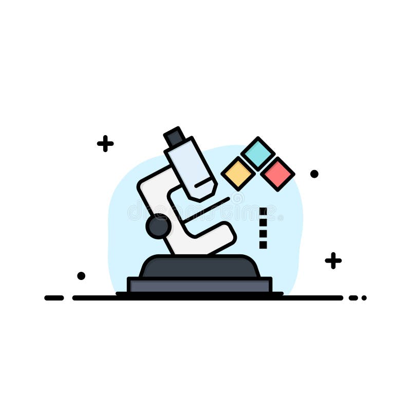 Microscope, Science, Lab, Medical Business Logo Template. Flat Color ...